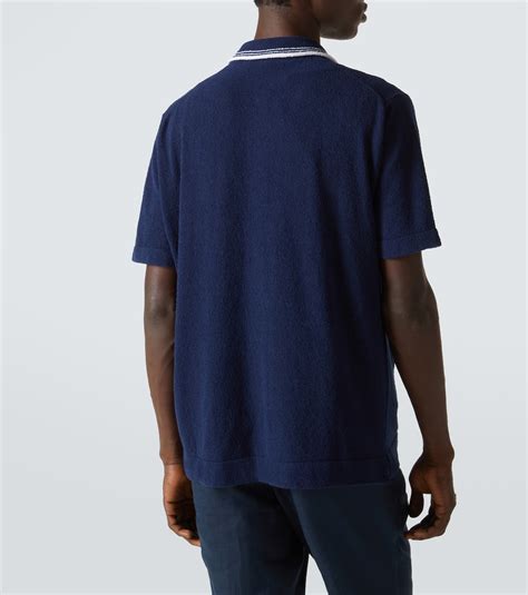 Tiernan Cotton Blend Bouclé Shirt In Blue Orlebar Brown Mytheresa