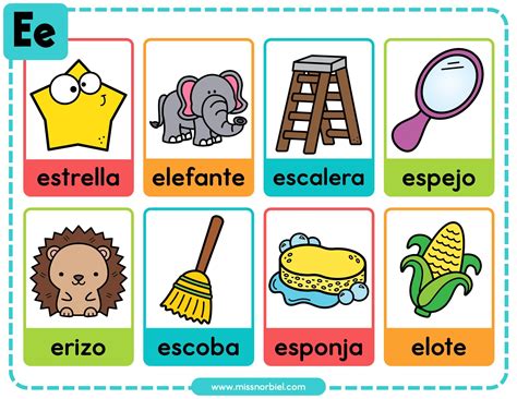 Letra E Para Niños Dibujos Con La E Preschool Learning Activities Homeschool Preschool
