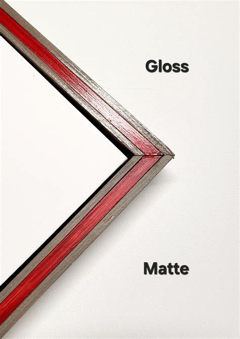 Gloss Gray With Red Border Pinstripe Canvas Floating Frame Made To Order Canvas Frame Wood