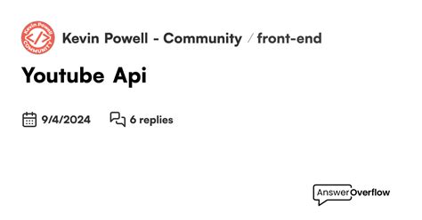 Youtube Api Kevin Powell Community