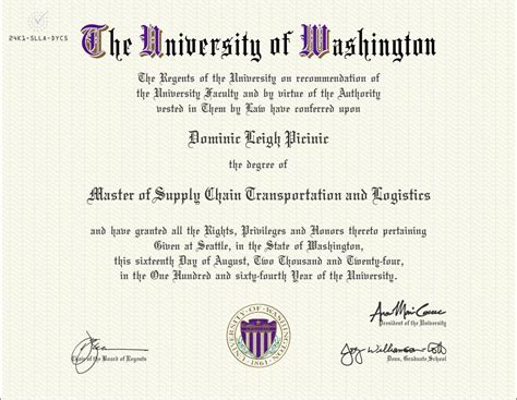 Supplychain Logistics Graduation Universityofwashington Dominic P