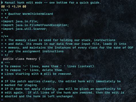 Git Add Patch Editing A Hunk Results In Error Rgit