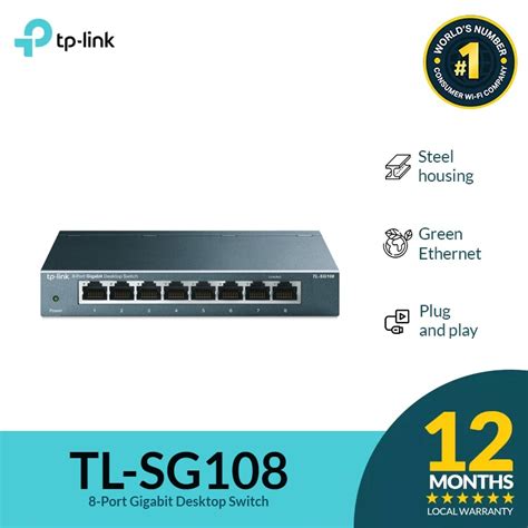Tp Link Tl Sg108 8 Port 10 100 1000mbps Desktop Switch Gigabit Ethernt Switch Hub 8 Port Tp