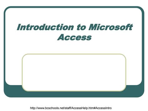 Ms Access Basics Ppt Pptx