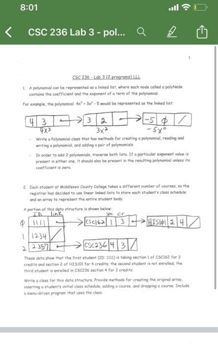 Solved 801 Csc 236 Lab 3 Pol Q D Csc 236 Lab 3 2