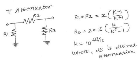 Pi Attenuator Calculator And Formula Rf Wireless World