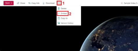 video embed using embed webpart in sharepoint online modern page