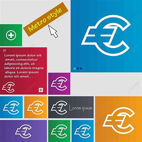 Vectorized Modern Interface Euro Icon With Cursor Pointer For Website