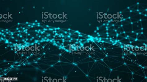 밝게 연결된 점과 선의 네트워크 많은 점의 추상적인 역동적인 파동 디지털 배경입니다 3d 렌더링 0명에 대한 스톡 벡터 아트 및 기타 이미지 Istock
