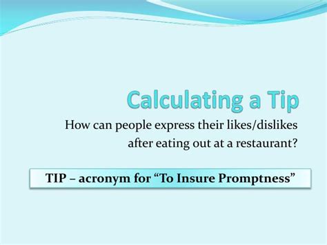 PPT Calculating A Tip PowerPoint Presentation Free Download ID 1853919