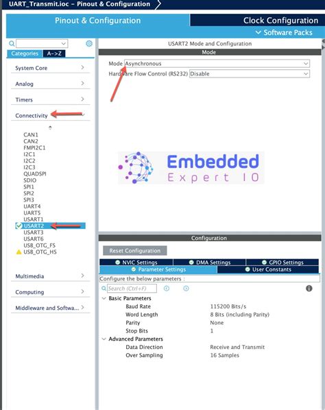 Stm32 Uart Part 1 Configuration And Sending Data Embeddedexpertio