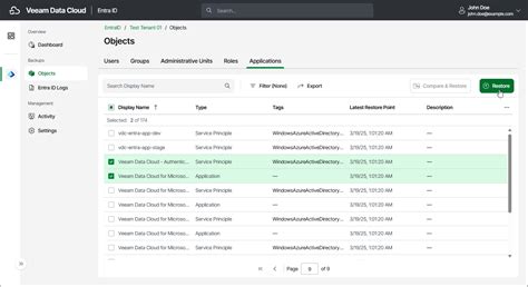 Step 1 Launch Restore Applications Wizard Veeam Data Cloud