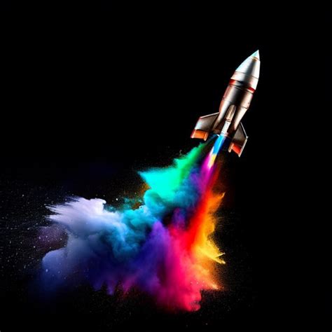Premium Ai Image Photo A Rocket Launch Icon Innovation Idea With Water Color Effect Isolated