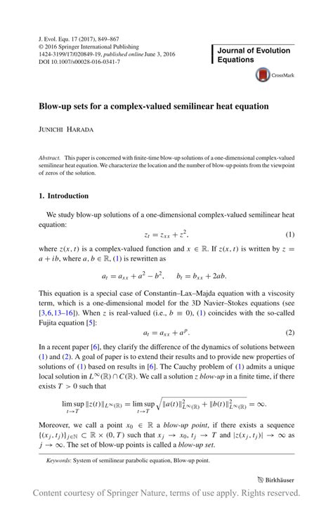 Blow Up Sets For A Complex Valued Semilinear Heat Equation