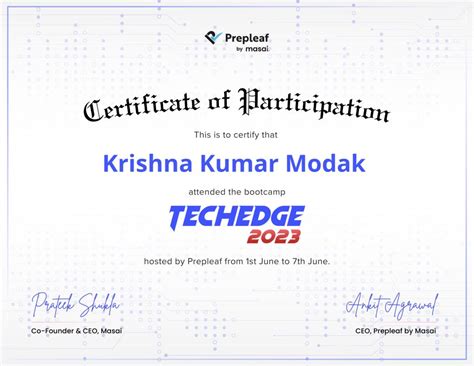Krishna Modak On Linkedin Prepleafbymasai Masai Tcs Bootcamp Techedge