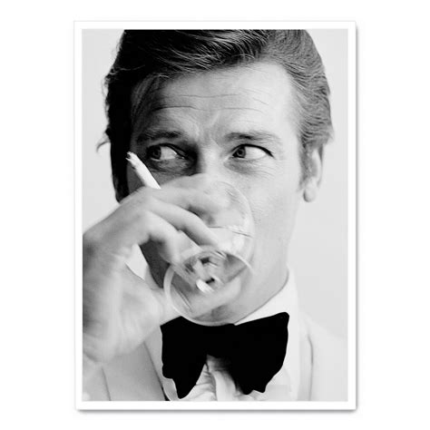 Roger Moore Drinking Poster Posteraart