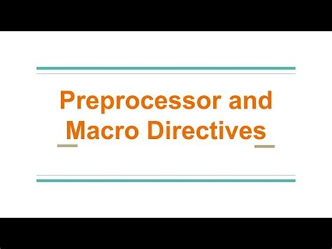 Preprocessor And Macro Directives Explained YouTube