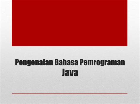 Pengenalan Java Oop Ppt