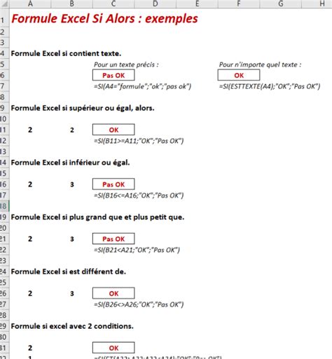 Formule Excel Si Alors Sinon Comment ça Marche
