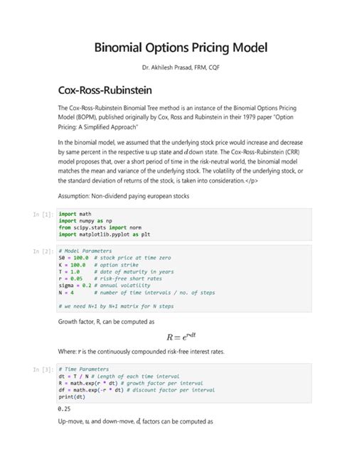 Binomial Options Pricing Model Pdf