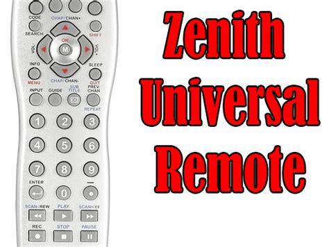 Zenith Universal Remote Program Zenith Universal Remote Control