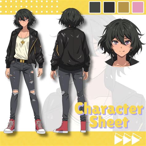 Character Reference Sheet Reference Sheet Commission Anime Design Oc