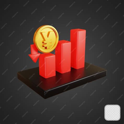 Premium Psd Yuan Decrease Graph 3d Illustration