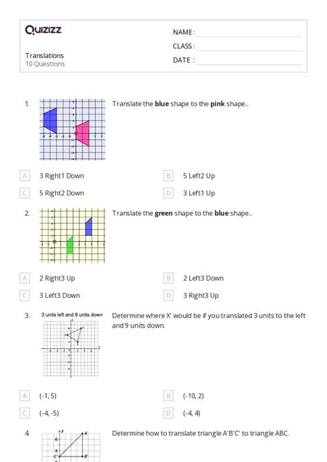 Translation Worksheets Worksheets Library