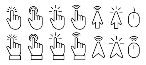 Premium Vector Cursor Iconsclickable Cursor Icons Pointer Mouse