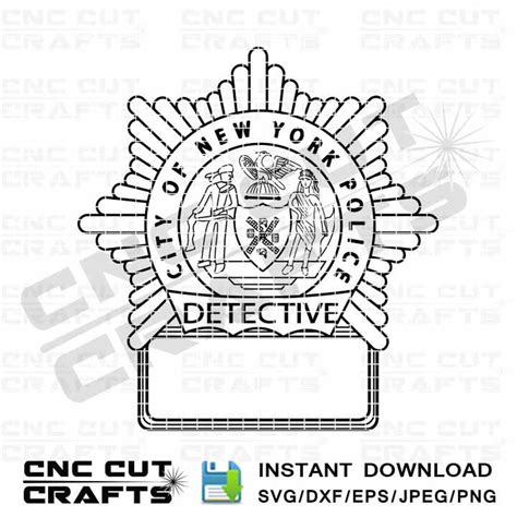 Nypd City Of New York Police Detective Svg Badge Vector Etsy