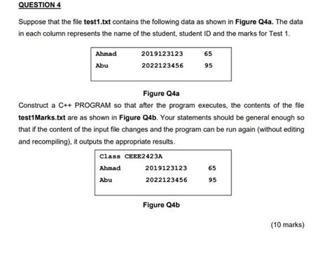 Solved Question 4 Suppose That The File Test1txt Contains