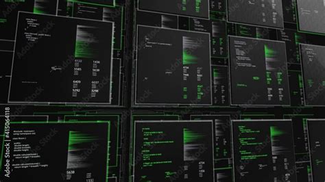 Futuristic Hi Tech User Interface Multi Display With Digital Code And