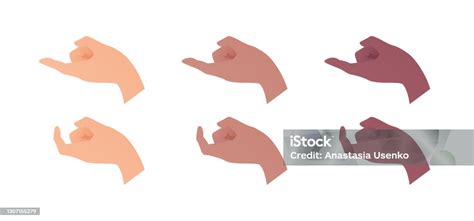 손 제스처 아이콘 컬렉션입니다 벡터 플랫 다인종 일러스트 레이션 세트입니다 백인 아프리카계 미국인 인도 인종 이리히 기호가 오세요 가까이 와서 초대하고 유혹하는 상징 웹용