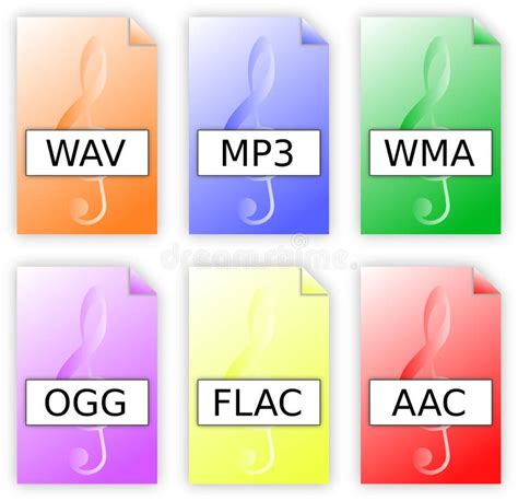 Audio Format Files Icons Stock Illustration Illustration Of File
