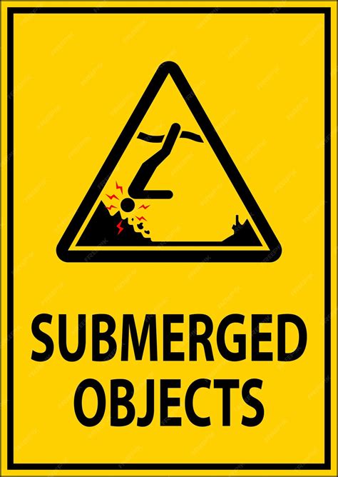 Premium Vector Water Safety Sign Warning Submerged Objects