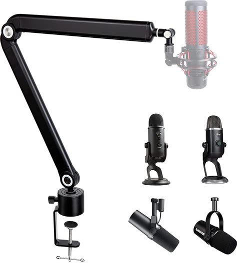 Microphone Boom Arm Mic Stand Compatible With Hyperx Quadcast