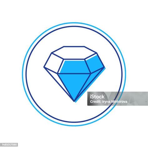 흰색 배경에 격리 된 윤곽 선자 다이아몬드 아이콘 보석 기호 보석 돌 벡터 0명에 대한 스톡 벡터 아트 및 기타 이미지 0명 가득 찬 결정체 Istock