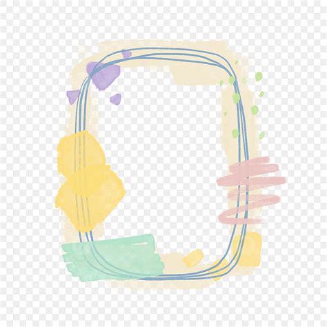 정사각형 기하학적 수채화 일러스트 블록 텍스트 상자 광장 기하 수채화 Png 일러스트 및 Psd 이미지 무료 다운로드
