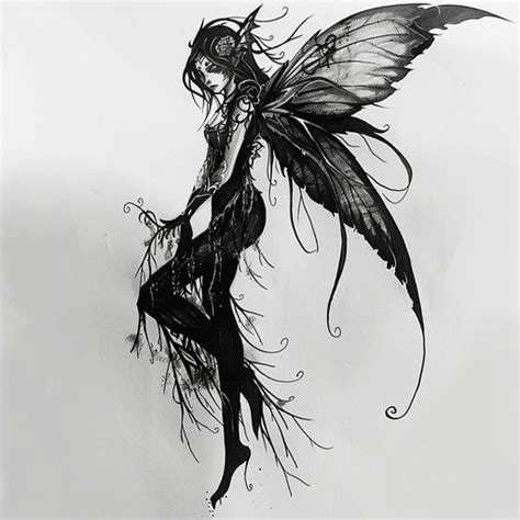 Dazzling Fairy Tattoo Files Fairy Sleeve Tattoos Dark Fairy Drawings Fantastical Tattoos
