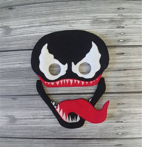 Venom Villain Felt Embroidered Mask Comic Book Villain Cosplay Mask