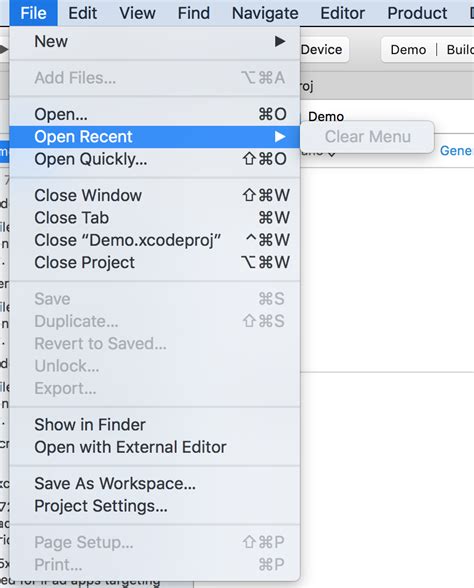 Ios Xcode 8 Open Recent List Is Empty Stack Overflow
