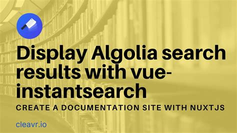 Display Algolia Search Results With Vue Instantsearch Youtube