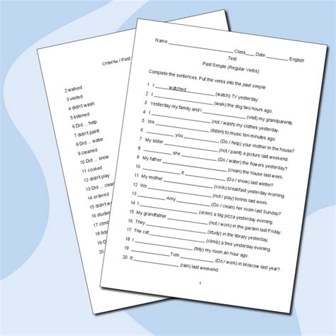 Тест по английскому языку на тему Past Simple Regular Verbs