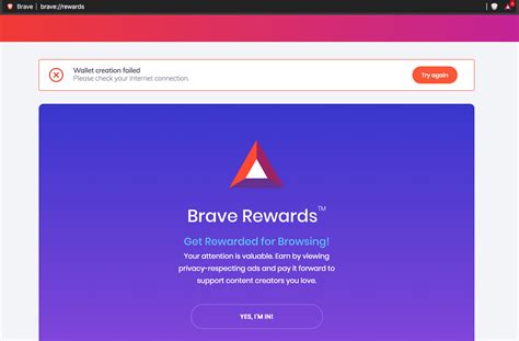 Cant Open Rewards Settings Wallet Creation Failed Error · Issue