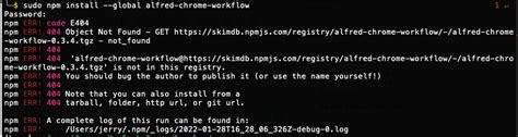 Cannot Download The Workflow Using Npm Issue Jopemachine Alfred Chrome Workflow GitHub