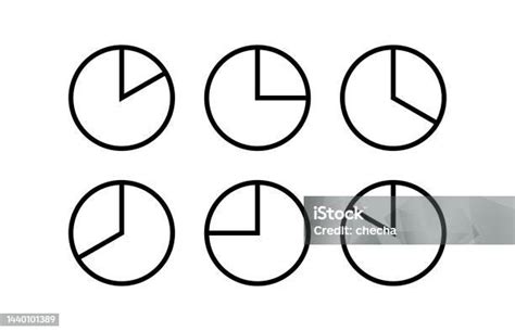 원형 차트 아이콘을 설정합니다 백분율 공유 또는 통계 기호입니다 원은 세그먼트 부분으로 나뉩니다 0명에 대한 스톡 벡터 아트 및 기타 이미지 Istock