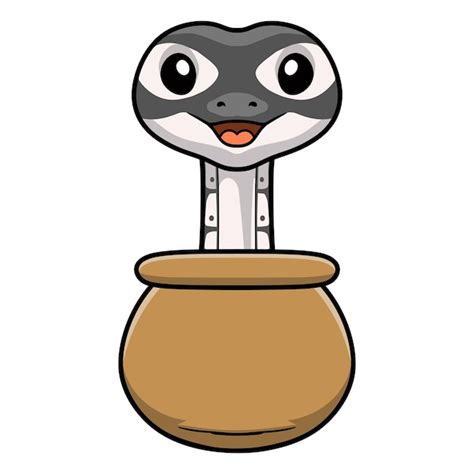 Premium Vector Cute Axanthic Ball Python Cartoon Inside The Sack