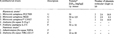 Organisms Plasmid Content And Toxicity Download Table