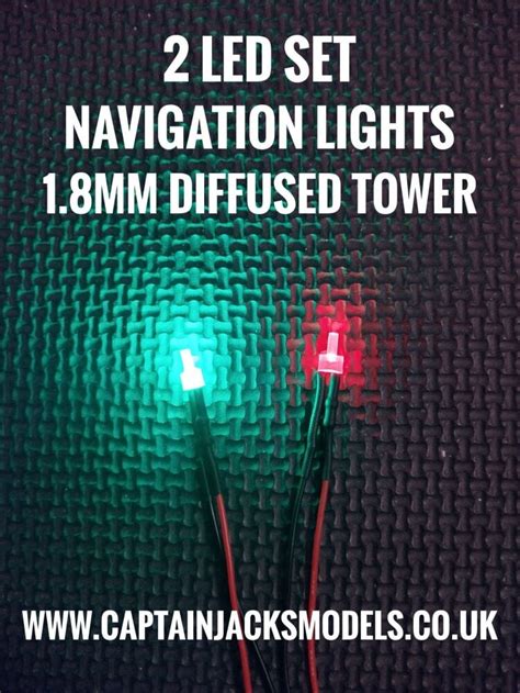 2 Prewired Led Pack Of Navigation Light Leds 18mm Diffused Tower Lens