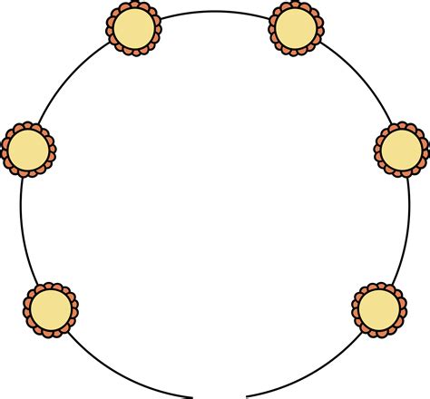 Circle Frame Decoration Element With Flowers Clip Art 22166938 Png